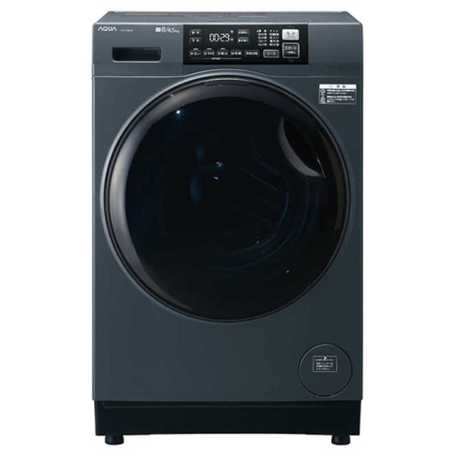 アクア　AQUA　ドラム式洗濯乾燥機 (左開き) 洗濯8.0kg 乾燥4.0kg ヒーター乾燥(水冷・除湿タイプ) サファイアブラック　AQW-D8A-L-K（標準設置無料）