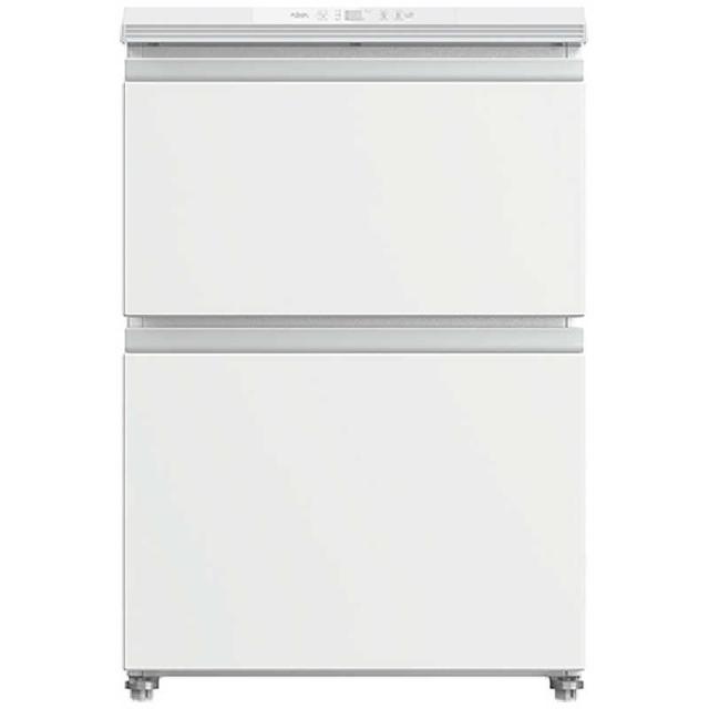 アクア　AQUA　冷凍庫 2ドア 145L 引き出しタイプ 冷凍冷蔵チルド切替 ファン式 幅60cm サテンホワイト　AQF-DFA15R-W（標準設置無料）