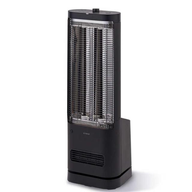 SIROCA　足元ファンヒーター付き 遠赤外線暖房機 にこポカ 1300W 石英管ヒーター 人感センサー付き 首振り機能 ブラック　SH-FC251K