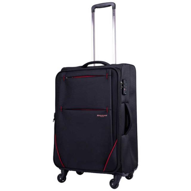 ヒデオワカマツ　軽量 撥水 ソフトキャリー Mサイズ 4-5泊にオススメ フライ3 ［TSAロック搭載］ ブラック×レッド　85-76712