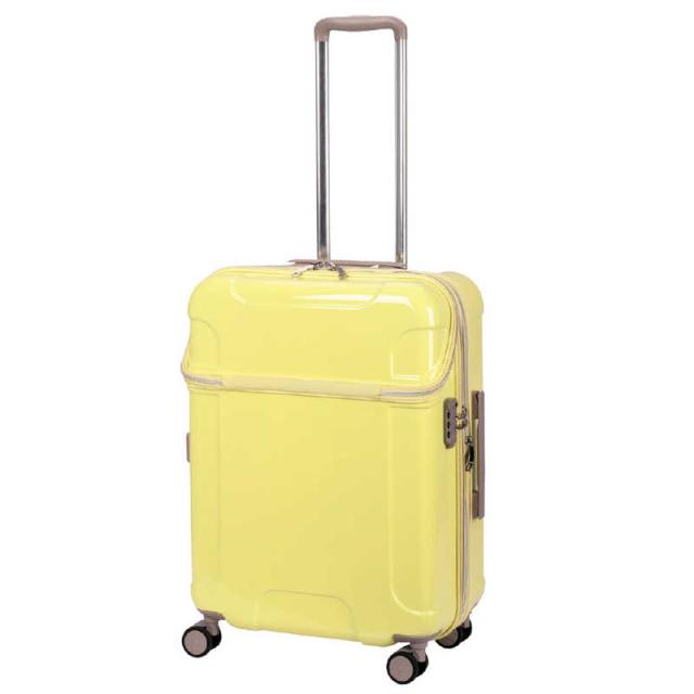 アクタス　トップオープンキャリーソフィーマカロン ファスナータイプ 宿泊目安：５泊〜１週間以上 57L(68) L TSAロック搭載 イエロー　74-31257