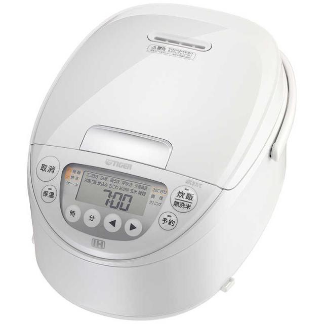 タイガー　TIGER　炊飯器 5.5合 炊きたて IHジャー 遠赤黒厚釜 ピュアホワイト　JPW-M100WY