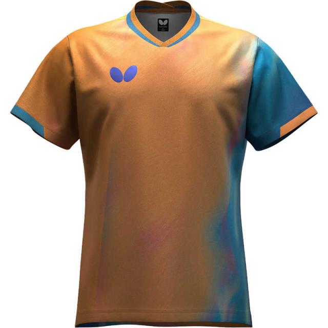 バタフライ　卓球用品 Butterfly インフィリア・シャツ [男女兼用 /Lサイズ] オレンジ  (返品交換不可)　47220