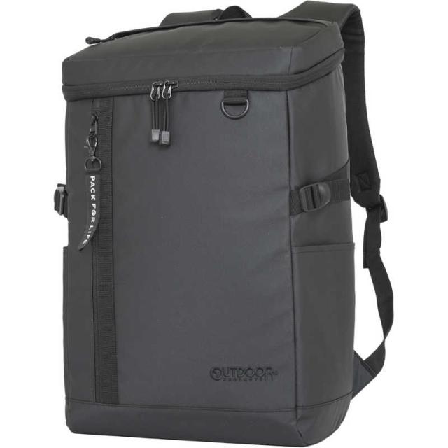 OUTDOOR　ボックス型デイパック スクールリュック 35L 撥水加工 ブラックブラック　OD-11177-BKBK