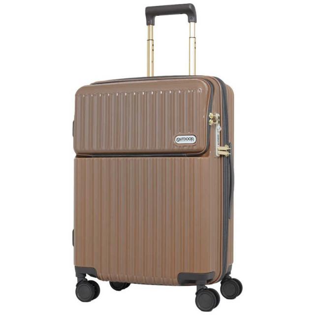 OUTDOOR　スーツケース ファスナータイプ 旅行日数目安：5〜6泊 56L 拡張機能付き ハーフオープン ［TSAロック搭載］ モカ　OD-0890-57-MO