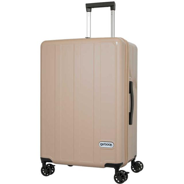 OUTDOOR　スーツケース ファスナータイプ 旅行日数目安： 1週間 71L TSAロック搭載 内装仕切り付き フットストッパー付き 預け入れ無料サイズ ［TSAロック搭載］ ベージュ　OD-0904-60-BE