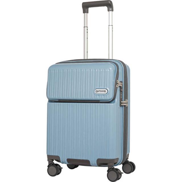 OUTDOOR　スーツケース ファスナータイプ 旅行日数目安： 3〜4泊 40L 拡張時46L TSAロック搭載 フロントオープン フットストッパー付き 機内持ち込みサイズ 預け入れ無料 パウダーブルー　OD-0890-49N-PBL