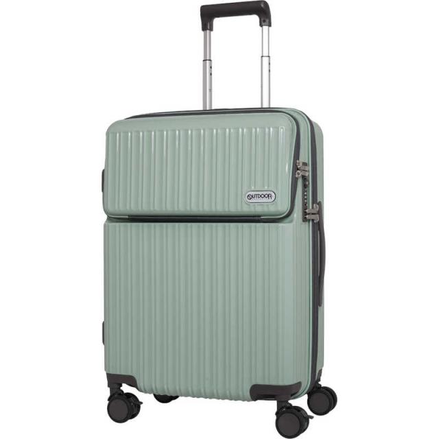 OUTDOOR　スーツケース ファスナータイプ 旅行日数目安： 5〜6泊 56L 拡張時65L TSAロック搭載 フロントオープン フットストッパー付き 預け入れ無料 ［TSAロック搭載］ アクアグリーン　OD-0890-57N-AGR