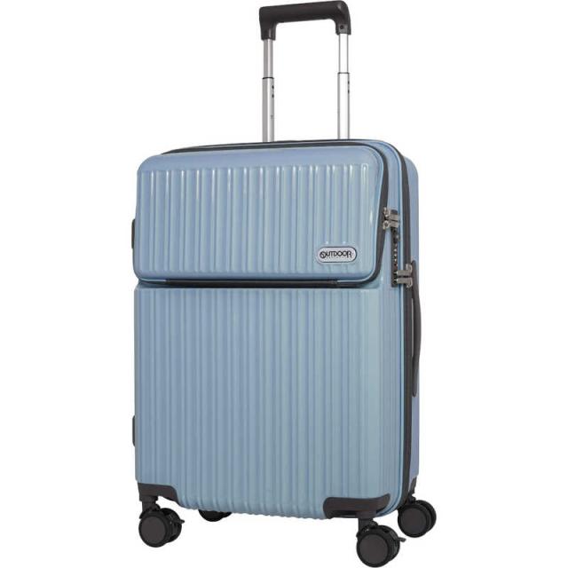 OUTDOOR　スーツケース ファスナータイプ 旅行日数目安： 5〜6泊 56L 拡張時65L TSAロック搭載 フロントオープン フットストッパー付き 預け入れ無料 ［TSAロック搭載］ パウダーブルー　OD-0890-57N-PBL