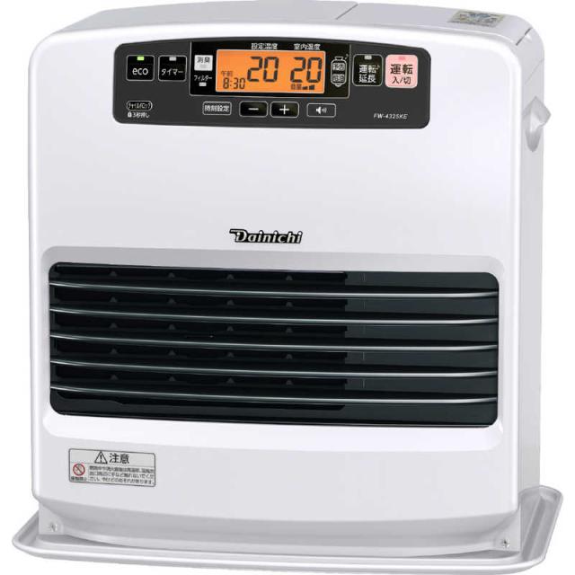 ダイニチ工業　石油ファンヒーター KEタイプ 木造11畳まで コンクリート15畳まで タンク容量5.0L ムーンホワイト　FW-4325KE-W