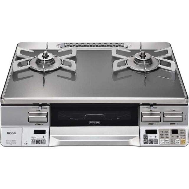 リンナイ　Rinnai　ガステーブルコンロ クリアミッドグレー シルバー  60cm プロパンガス 左強火　RTE65VAGPA-GL