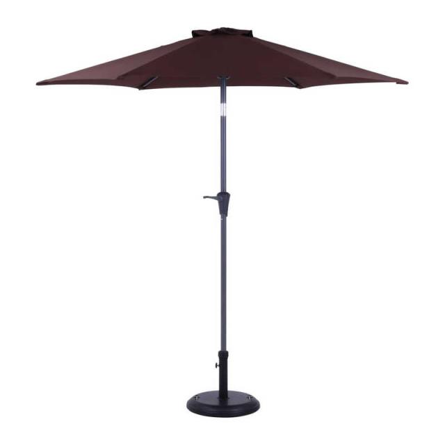 不二貿易　アルミパラソル 240cm ブラウン　37852