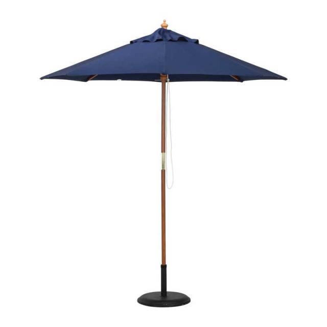 不二貿易　木製パラソル 210cm  ネイビー　60158