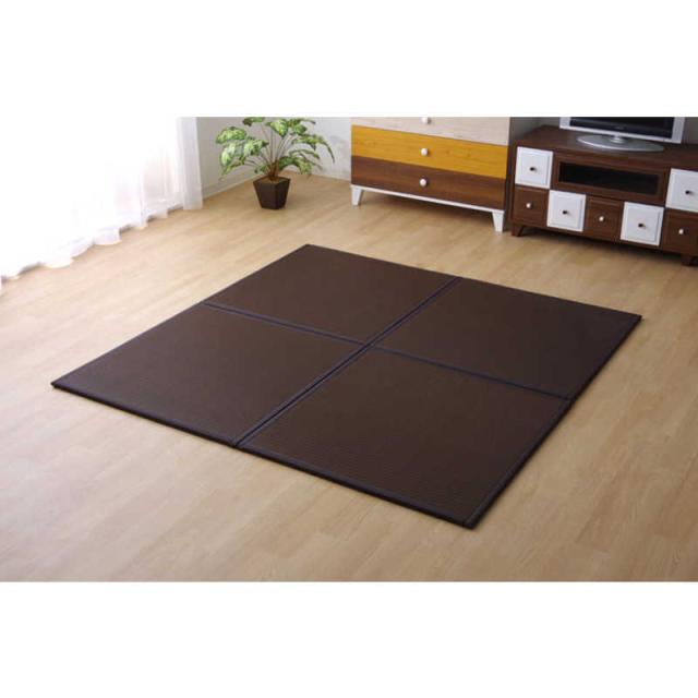 イケヒコ　ユニット畳　スカッシュBR U畳 6枚セット（／82×82×1.7cm／連結ジョイント付き）