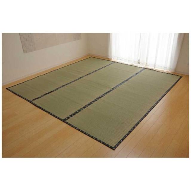 イケヒコ　ラグ い草 糸引織 「梅花」(382×382cm/ナチュラル)