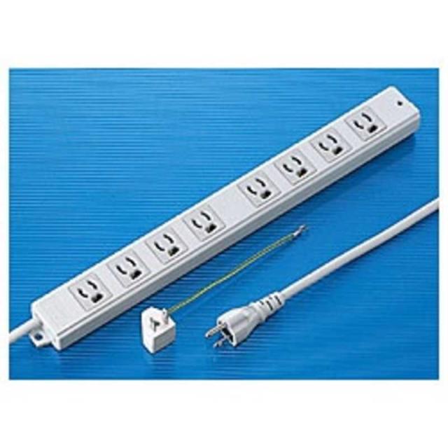 サンワサプライ　抜け止め 電源タップ タップ 3P 8個口 2m　TAP-MG3811N