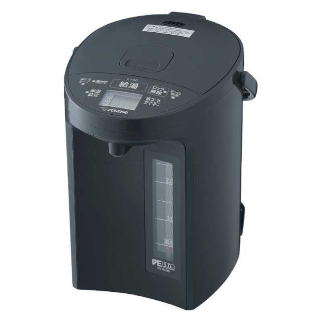 象印マホービン　ZOJIRUSHI　VE電気まほうびん 優湯生 ［3.0L / 蒸気セーブ機能つき］ ソフトブラック　CV-GD30