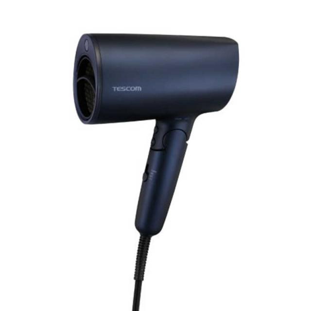 テスコム　ドライヤー 大風量 速乾 温度センサー 熱ダメージ配慮 マイナスイオン 2.0 m3/分 1300W 折りたたみ クールショット まとまるノズル ヘアドライヤー ネイビー　TD713A-A