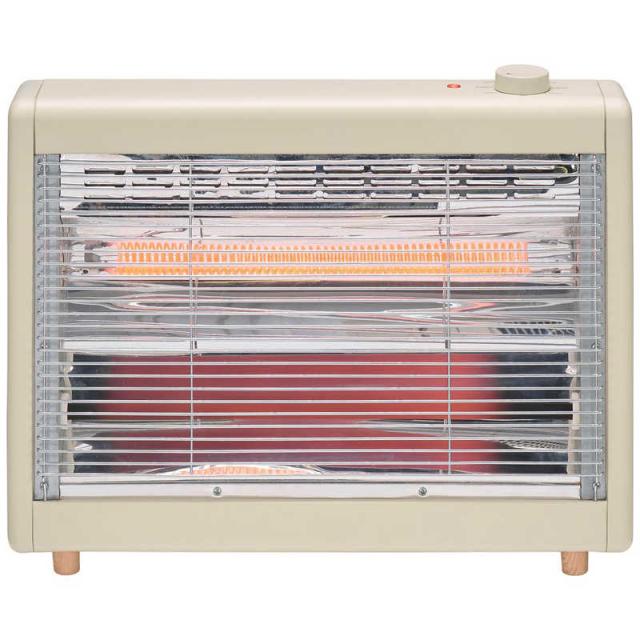 ユアサ　ワイドハイブリッドヒーター 1000W カーボンヒーター・シーズヒーター ベージュ　YKT-WCS1000G-LC