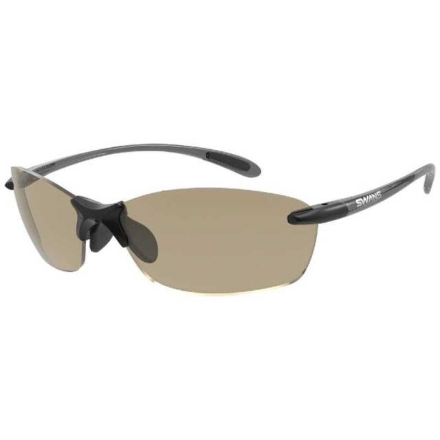 山本光学　スワンズ サングラス Airless-Leaf fit SMK (ブラック×メタリックブラック/偏光フォクシーブラウン)　SALF-0065-SMK