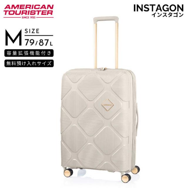 アメリカンツーリスター　拡張機能付きキャリー 無料預入 ( Mサイズ ) INSTAGON ( インスタゴン ) ［ TSAロック搭載 ］ クリーム　HJ4＊35016