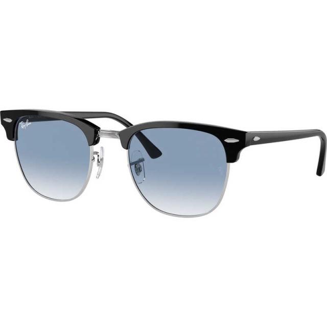 レイバン　サングラス CLUBMASTER RB3016 13543F 51mm シルバー上にブラック/クリア＆ブルーグラディエント