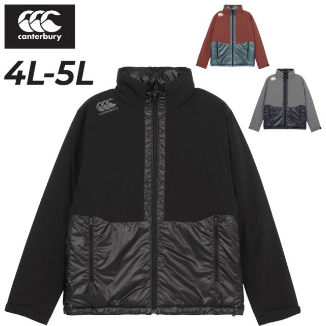 カンタベリー 中綿ジャケット 4L 5L メンズ 大きいサイズ canterbury アールプラス クイーンズインサレーション R+ RUGBY+ ラグビーウェア ビッグサイズ 保温 防寒 中わた アウター トレーニング 普段使い スポーツウエア 服 ブランド アパレル/RP74576B