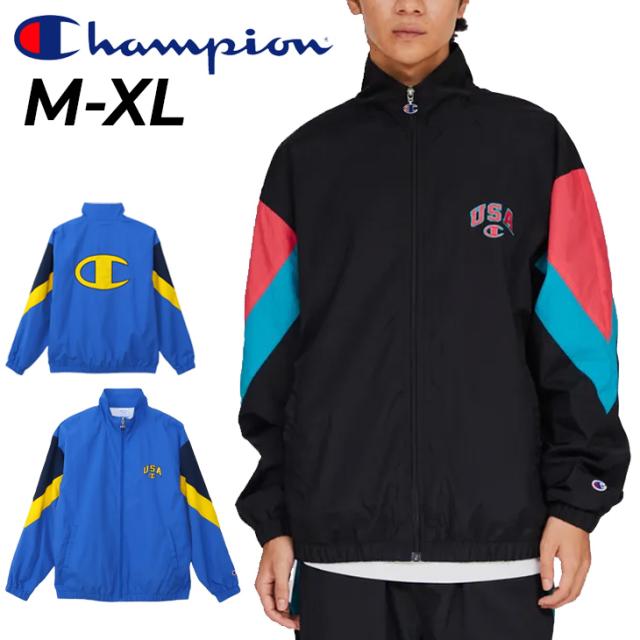 チャンピオン ウィンドブレーカー 長袖 メンズ Champion ジップジャケット 裏メッシュ アウター ナイロンジャケット メンズウェア スポーティ タウン 上着 ジャンバー 男性用 アメカジ 服 ブランド アクションスタイル アパレル/C3-B604