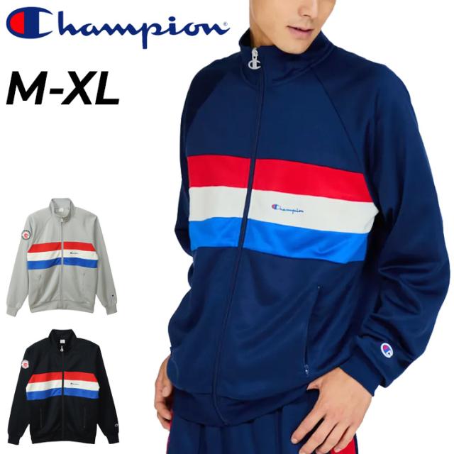 チャンピオン トラックジャケット メンズ Champion フルジップ ラグラン 長袖 アウター 男性 メンズウェア 上着 アメカジ タウン  スポーツスタイル 服 ブランド アパレル/C3-B608