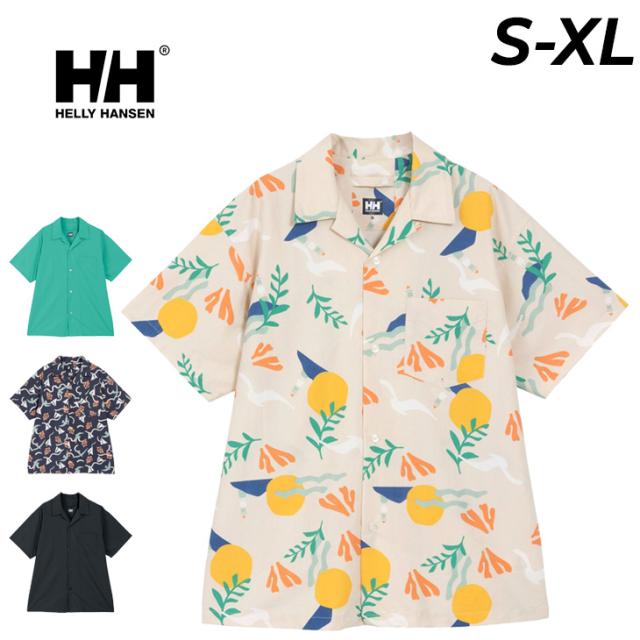 ヘリーハンセン 半袖シャツ メンズ レディース HELLYHANSEN バスクシャツ 水陸両用 開襟シャツ ユニセックス 無地 総柄 アウトドア ウェア はっ水 耐海水 耐塩素 タウン 海 プール アウトドアウェア トップス ブランド アパレル/HH42541
