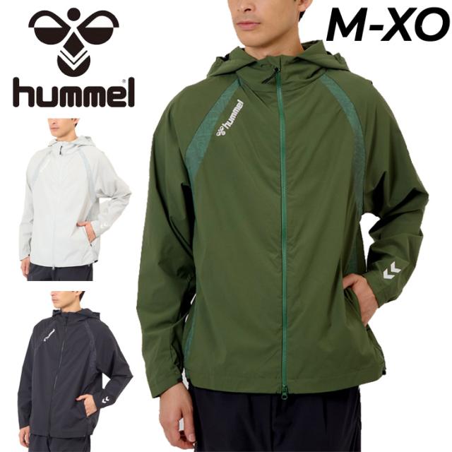 ヒュンメル トレーニングジャケット 長袖 メンズ hummel ウーブンフーディ フルジップ スポーツウエア アウター 薄手 ジャージ はっ水 撥水 ストレッチ サッカー フットサル 男性 フード付きジャケット ブランド アパレル/HAW2182