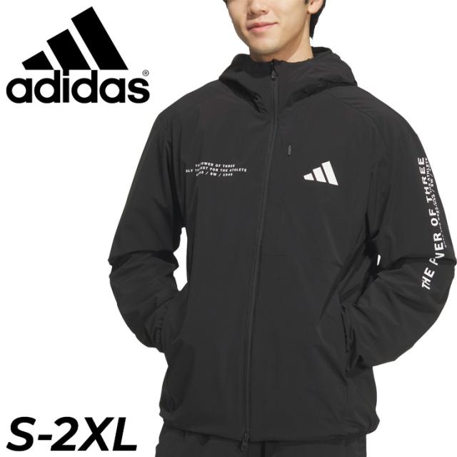 アディダス ウィンドブレーカー メンズ adidas M ADPT ウインドジャケット 防風 トレーニング スポーツウェア アウター 男性 フード付きジャケット ウインドブレーカー 服 上着 黒 ブラック 通学 通勤 ブランド メンズウエア アパレル/Z4786