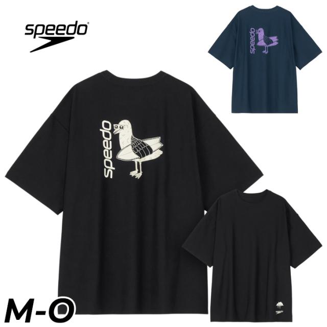 スピード 半袖 Tシャツ メンズ 水陸両用 Speedo モルガ ラッシュティー MULGAコラボモデル バックプリント UVケア UPF50+ 日焼け対策 スポーツウェア 水泳 ビーチ 海 マリンスポーツ サーフィン プール タウン 男性 服 トップス ブランド アパレル/SA32551MU