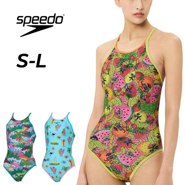 スピード レディース 水泳 競泳 練習用水着 Speedo モルガ ターンズスーツ｜MULGAコラボモデル ワンピース水着 総裏 女性 女子 トレーニング水着 スイムウェア 耐塩素 水泳水着 総柄 トレーニングワンピース 女性用水着 ブランド みずぎ/STW02551MU【返品不可】