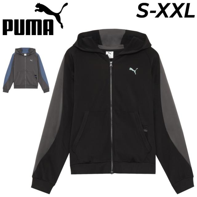 プーマ ジャージ 長袖 メンズ トレーニングジャケット PUMA トレイン エッジ ニット フルジップフーディ 吸汗速乾 ドライ UVケア スポーツウエア 男性用 アウター パーカージャケット ジャージー 運動 フィットネス ジムトレ ブランド 服 アパレル/528001