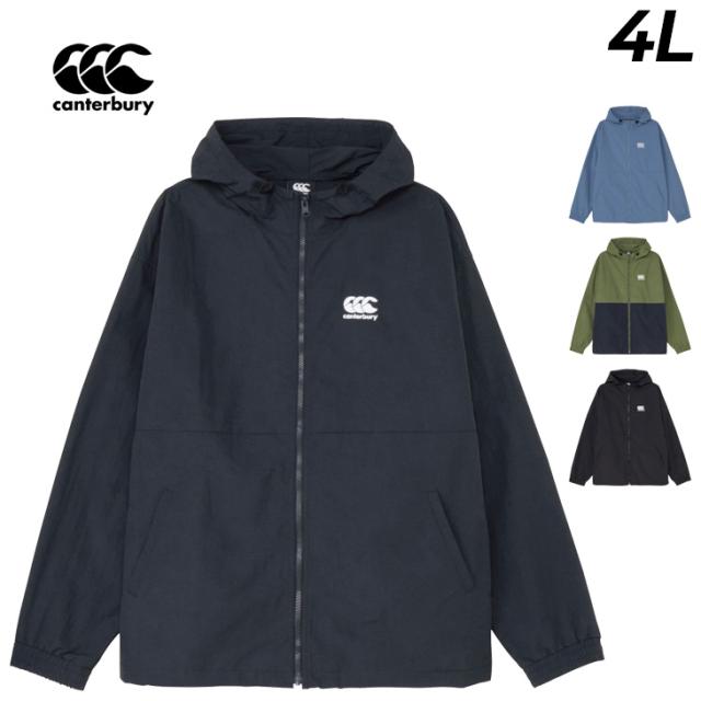 カンタベリー シェルジャケット 長袖 メンズ 4L 大きいサイズ canterbury フィールドジップフーディー ビッグサイズ はっ水 ナイロン  男性 フード付 アウター キングサイズ 普段使い ウエア ラグビー ブランド スポーツウェア アパレル/RA725623B