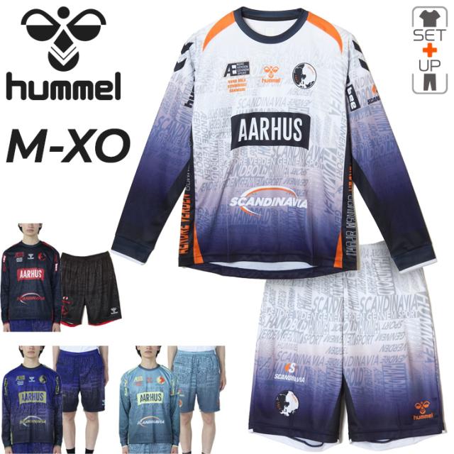ヒュンメル メンズ ハンドボールウェア 長袖Tシャツ ショートパンツ 上下 hummel HB BASIC プラクティスシャツ ショーツ 男性用 セットアップ 吸汗速乾 ロンT ハーフパンツ 上下組 ブランド スポーツウエア 服 アパレル/HAP7226-HAP1225P