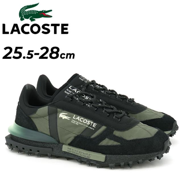ラコステ メンズ スニーカー LACOSTE ELITE ACTIVE 225 5 SMA ローカット スポーティ  男性 メンズ靴 メンズシューズ スエード ナイロン 異素材スニーカー わに ワニロゴ 紳士靴 運動靴 ブランド スポーツMIX くつ/50SMA0080