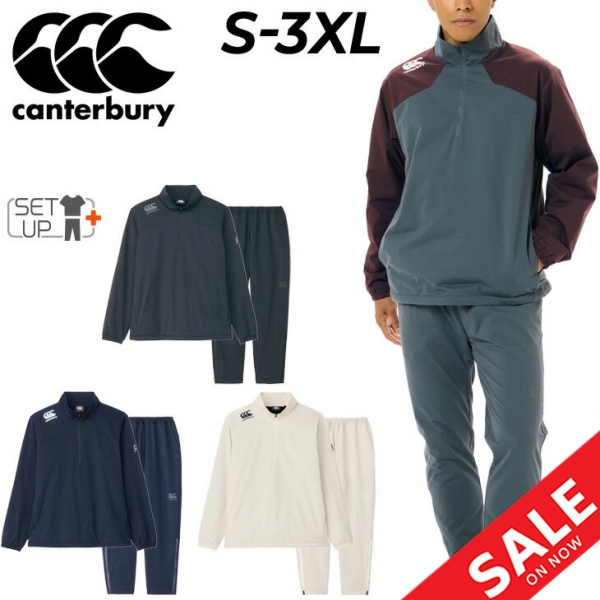 カンタベリー トレーニングウェア メンズ 上下 canterbury アールプラス デュアルウォーム ハーフジップトップ ロングパンツ セットアップ R+ RUGBY+ ラグビー スポーツウェア 上下組 保温 はっ水 男性 秋冬 服 ブランド アパレル/RP74577-RP14574
