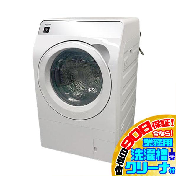 D7806YO ■0909 90日保証！【美品】ドラム式洗濯乾燥機 洗濯11kg 乾燥6kg 左開き シャープ ES-K11C-WL 25年製