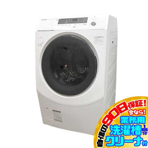E0834YO 90日保証！【美品】ドラム式洗濯乾燥機 洗濯10kg 乾燥6kg 右開き シャープ ES-H10F-WR 22年製