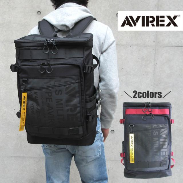 リュック AVIREX アビレックス　アヴィレックス スクエアリュック リュックサック  撥水　サイドポケット サイドファスナー
