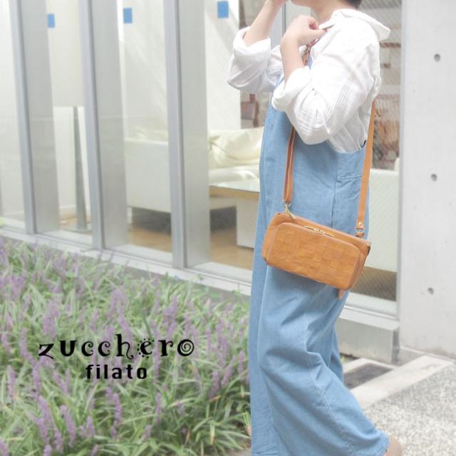zucchero ズッケロ　お財布ショルダー　ショルダーバッグ　バック　長財布　お財布ポシェット 　牛革　本革　レディース　ウォレット