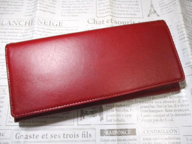SALE 財布 メンズ 長財布 かぶせ 束入れ スリム 薄マチ S.O.A ブランド おしゃれ センスのいい 本革 レッド こだわりの逸品 78042 おまけ付き