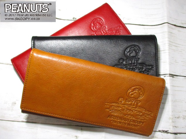 sale スヌーピー 財布 レディース メンズ 長財布 かぶせ SNOOPY  本革 月に立ったスヌーピー「アストロノーツ」 73211