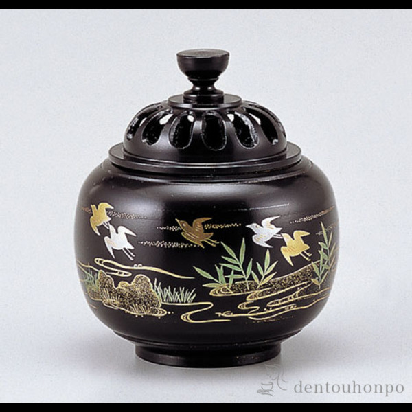 「送料無料」 銅製 玉胴型香炉 波千鳥 ( お香 線香 リラックス 仏具 人気 高岡銅器 周年 創立 上場 竣工 上場 竣工 開店 )