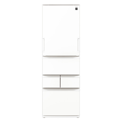 【無料長期保証】シャープ 冷蔵庫 408L 左右付替 5ドア 幅60cm プラズマクラスター シャキット野菜室 節電25モード SJ-XW41P-W ホワイト系