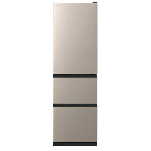 日立 冷蔵庫 315L 右開き 3ドア 幅54cm 真ん中野菜室うるおいチルド R-V32X ゴールド系