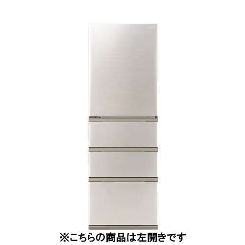 AQUA 冷蔵庫 362L 左開き 4ドア 幅60cm スタイリッシュデザイン 真ん中冷凍室 省エネ設計 AQR-S36AL(N) ゴールド系