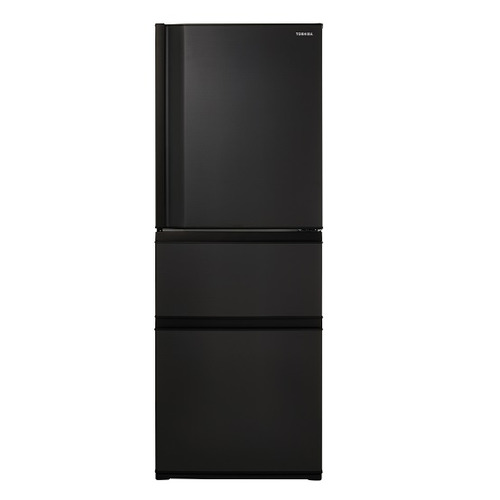 東芝 冷蔵庫 326L 右開き 3ドア 60cm うるおいラップ野菜室 3段冷凍室 GR-Y33SC(KZ) ブラック系